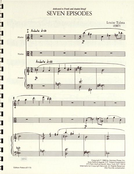 Shop Louise Talma Sheet Music Online | all-sheetmusic.com