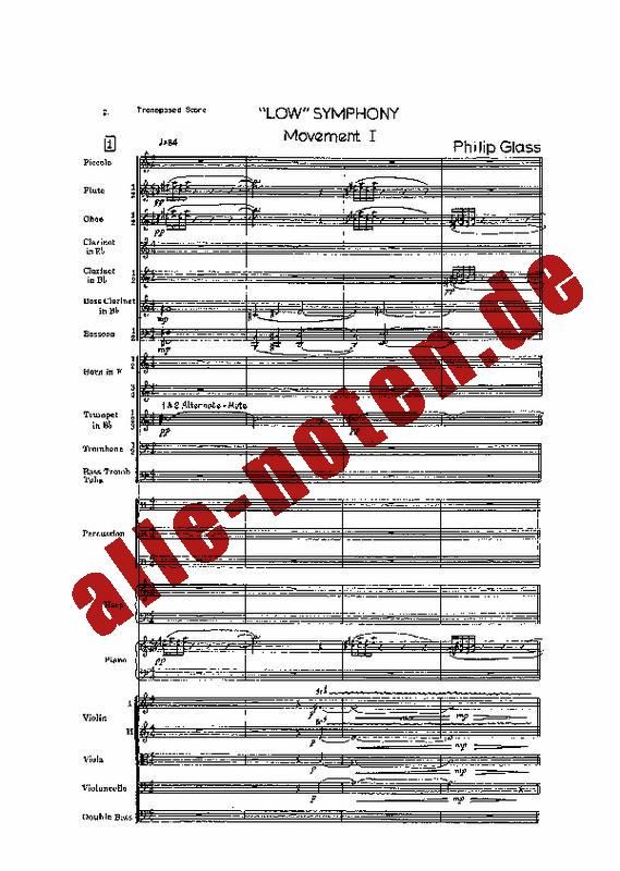 Philip Glass Sheet Music for Orchestra » Buy Online