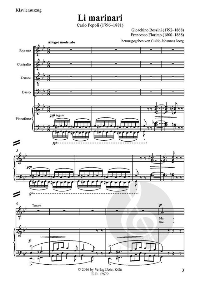 Li marinari by Gioacchino Rossini » Mixed Choir Sheet Music