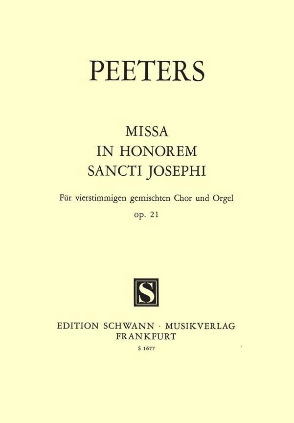 Missa in honorem Sancti Josephi op. 21 (Flor Peeters) » Sheet Music for ...