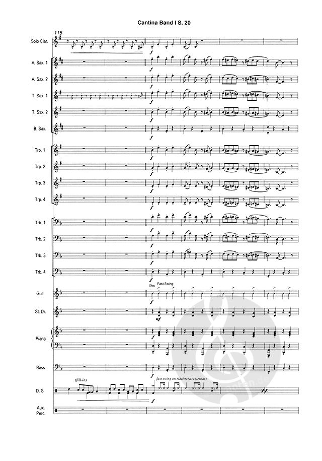 Cantina Band by John Williams » Jazz Ensemble Sheet Music
