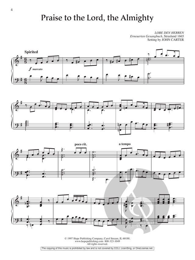 Praise to the Lord, the Almighty! by John Carter » Piano Sheet Music ...