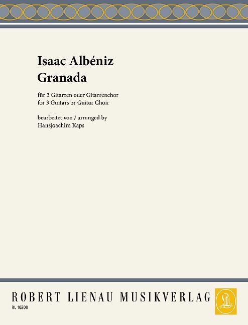 Granada by Isaac Albeniz » Sheet Music for Guitar - RL10200